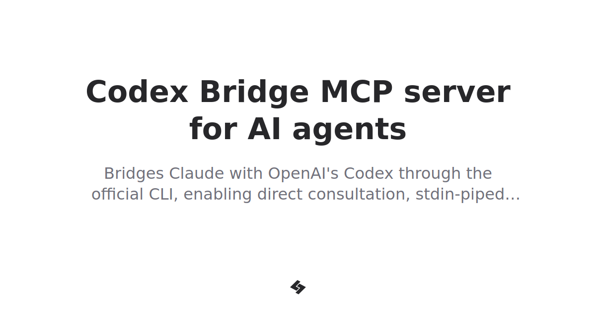 Codex Bridge MCP server for AI agents