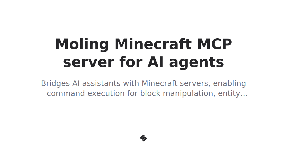Moling Minecraft MCP server for AI agents