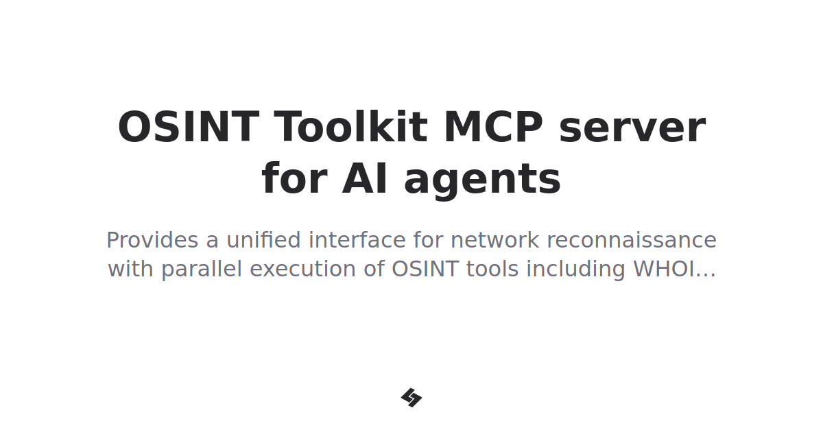 OSINT Toolkit MCP server for AI agents