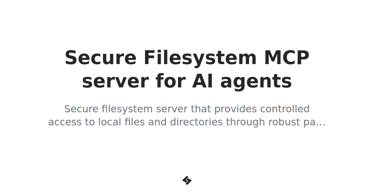 Secure Filesystem MCP server for AI agents