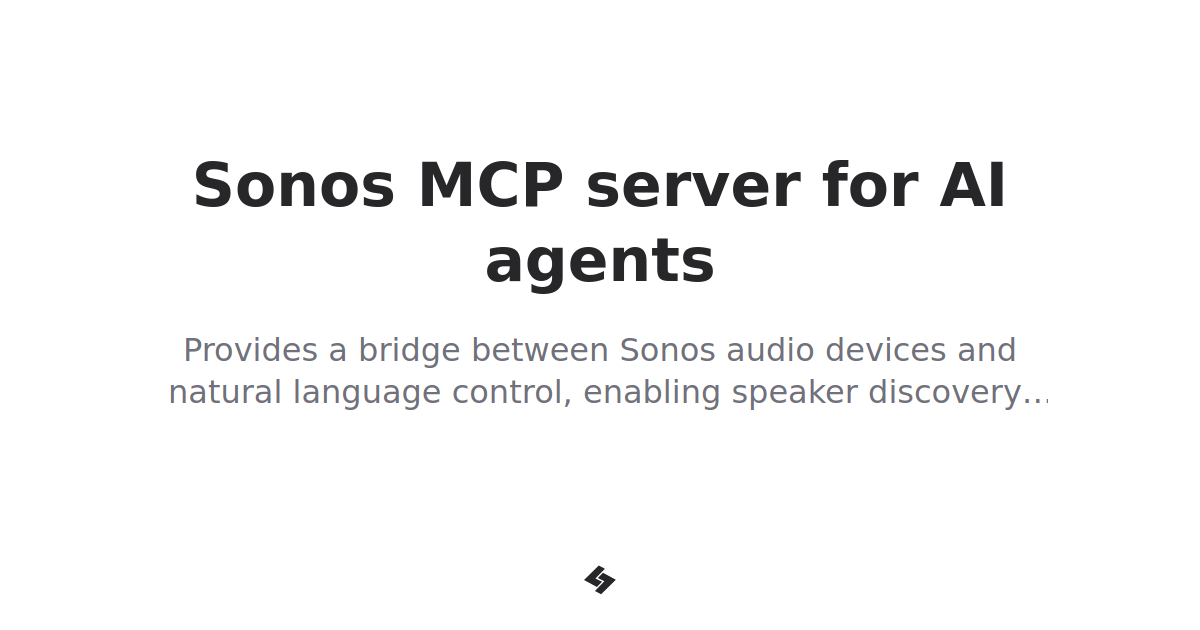 Sonos MCP server for AI agents
