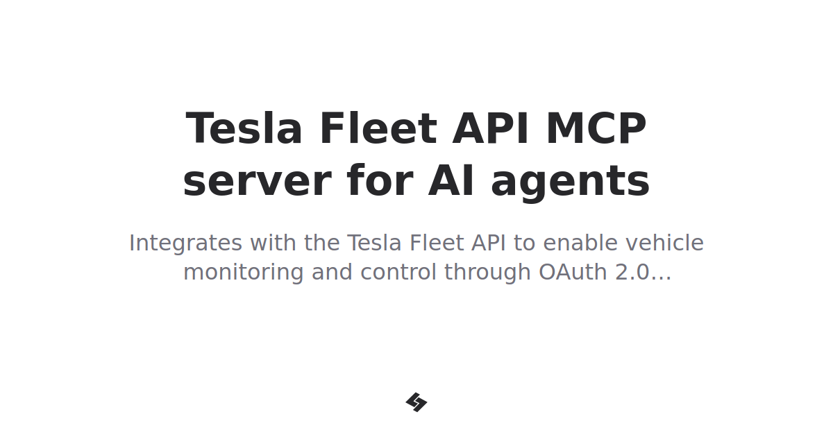 Tesla Fleet API MCP server for AI agents