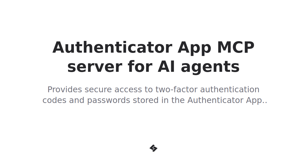 Authenticator App MCP server for AI agents