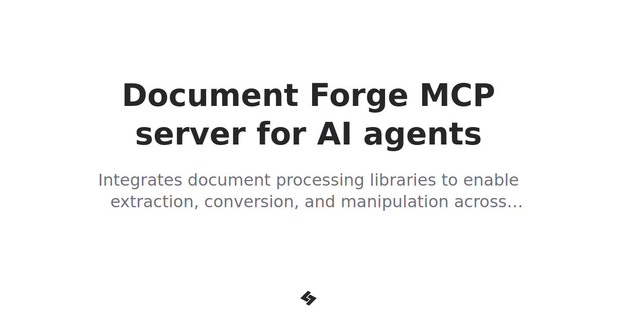 Document Forge MCP server for AI agents