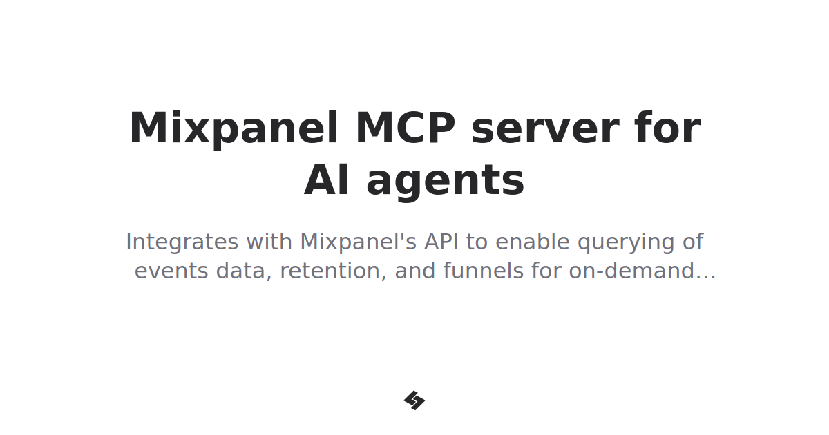 Mixpanel MCP server for AI agents