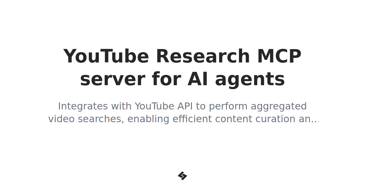 YouTube Research MCP server for AI agents