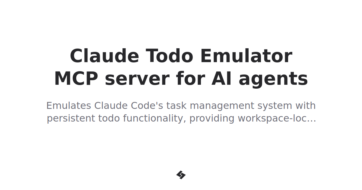 Claude Todo Emulator MCP server for AI agents
