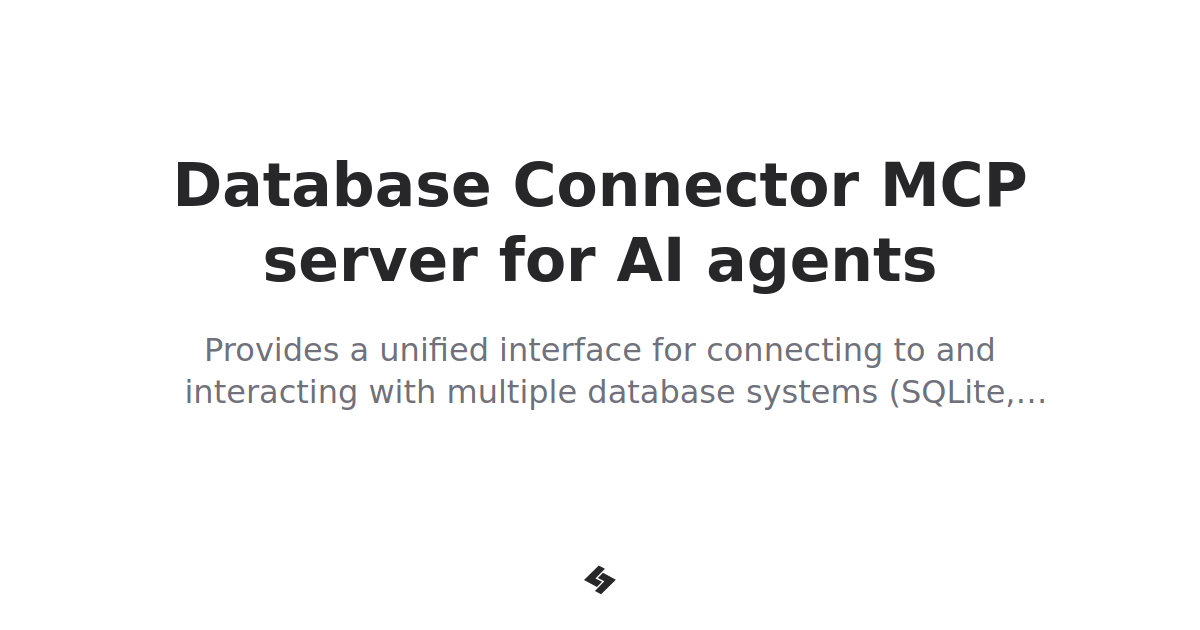 Database Connector MCP server for AI agents