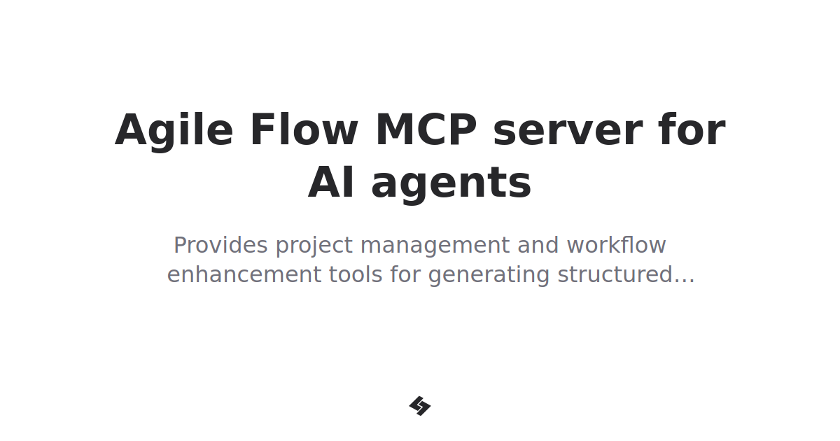 Agile Flow MCP server for AI agents