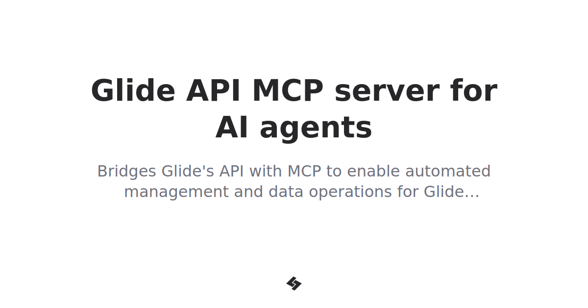 Glide API MCP server for AI agents