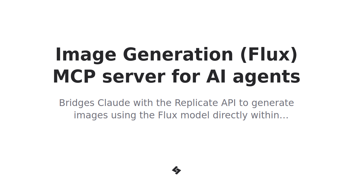 Image Generation (Flux) MCP server for AI agents