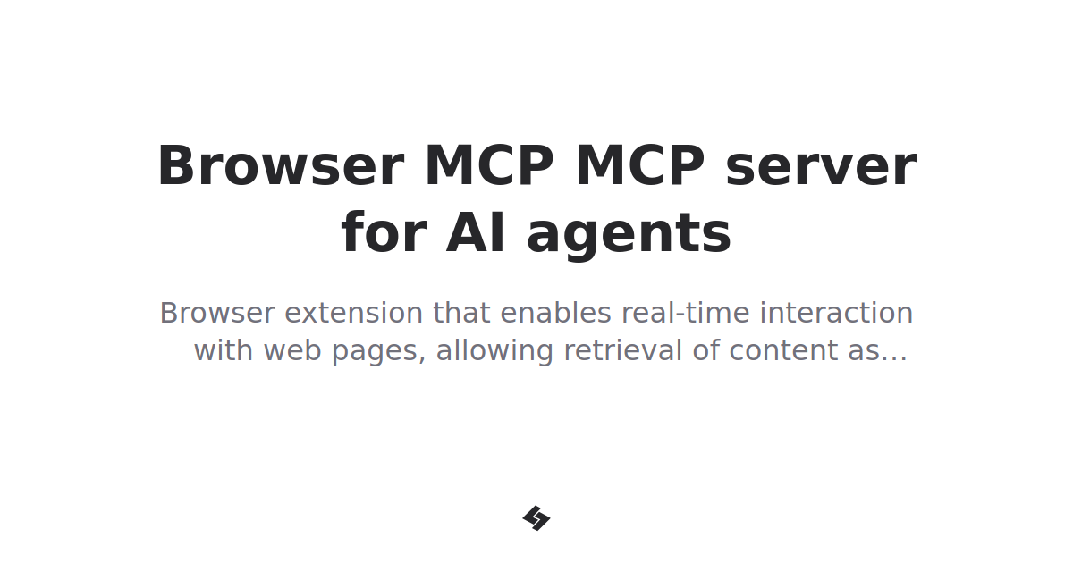 Browser MCP MCP server for AI agents