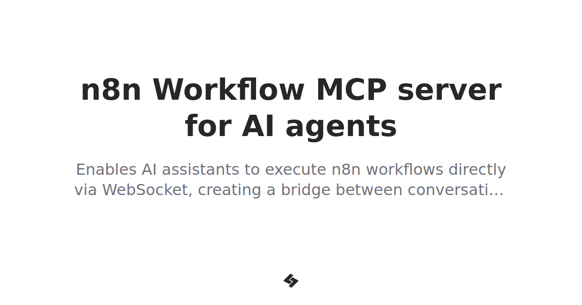 n8n Workflow MCP server for AI agents