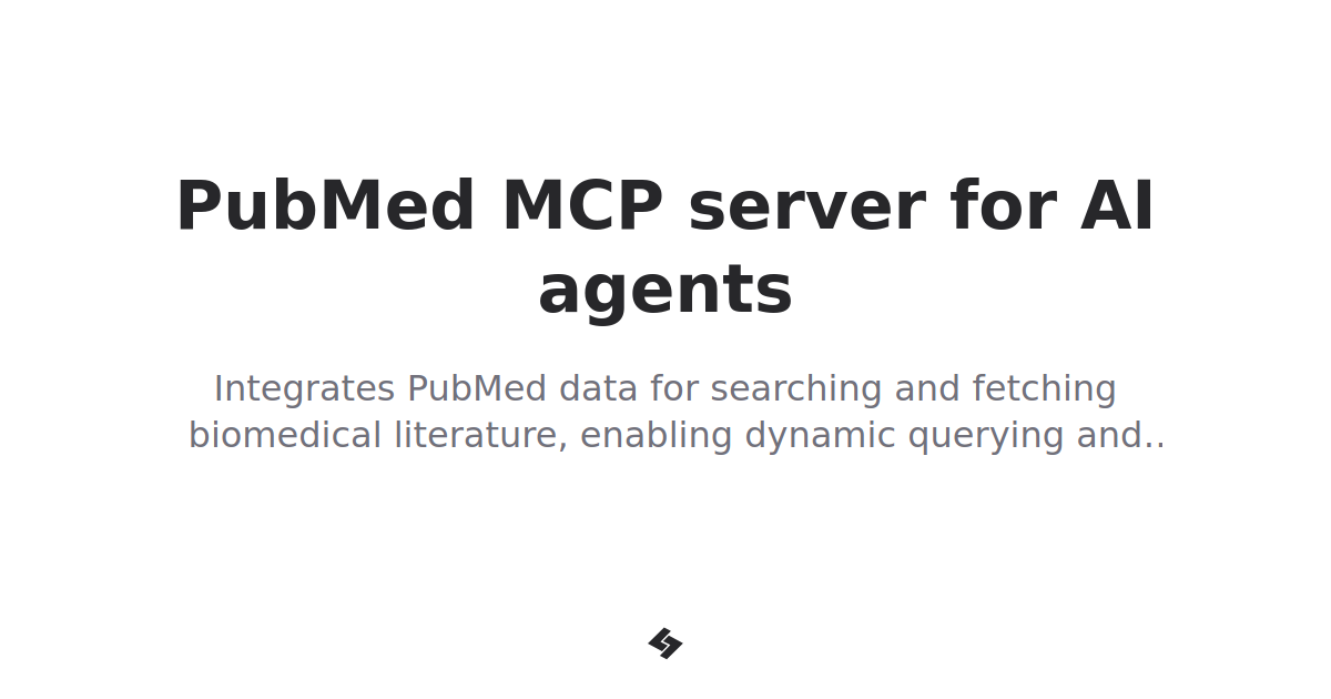 PubMed MCP server for AI agents