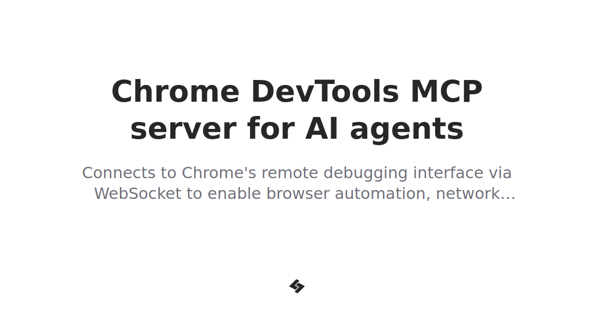 Chrome DevTools MCP server for AI agents