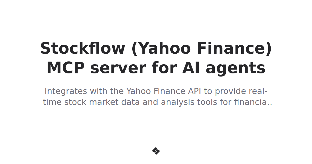 Stockflow (Yahoo Finance) MCP server for AI agents