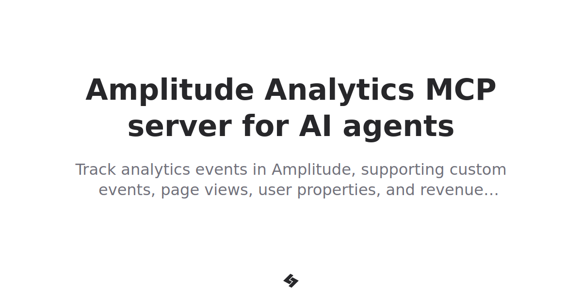 Amplitude Analytics MCP server for AI agents