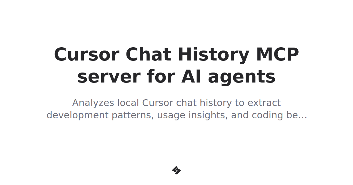Cursor Chat History MCP server for AI agents