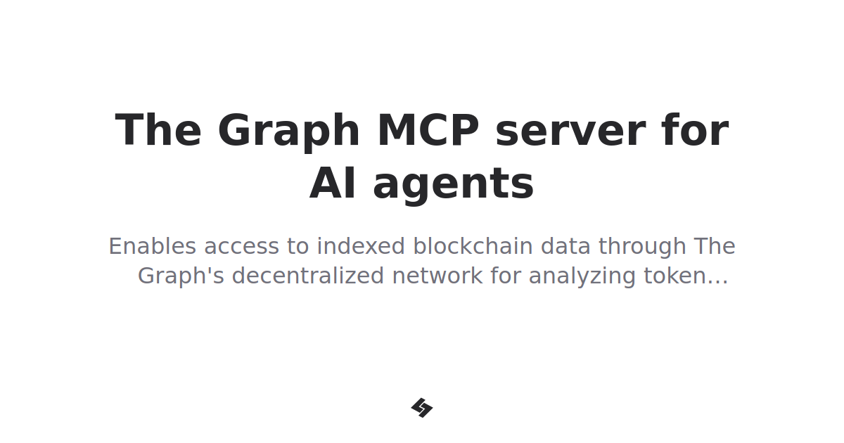 The Graph MCP server for AI agents