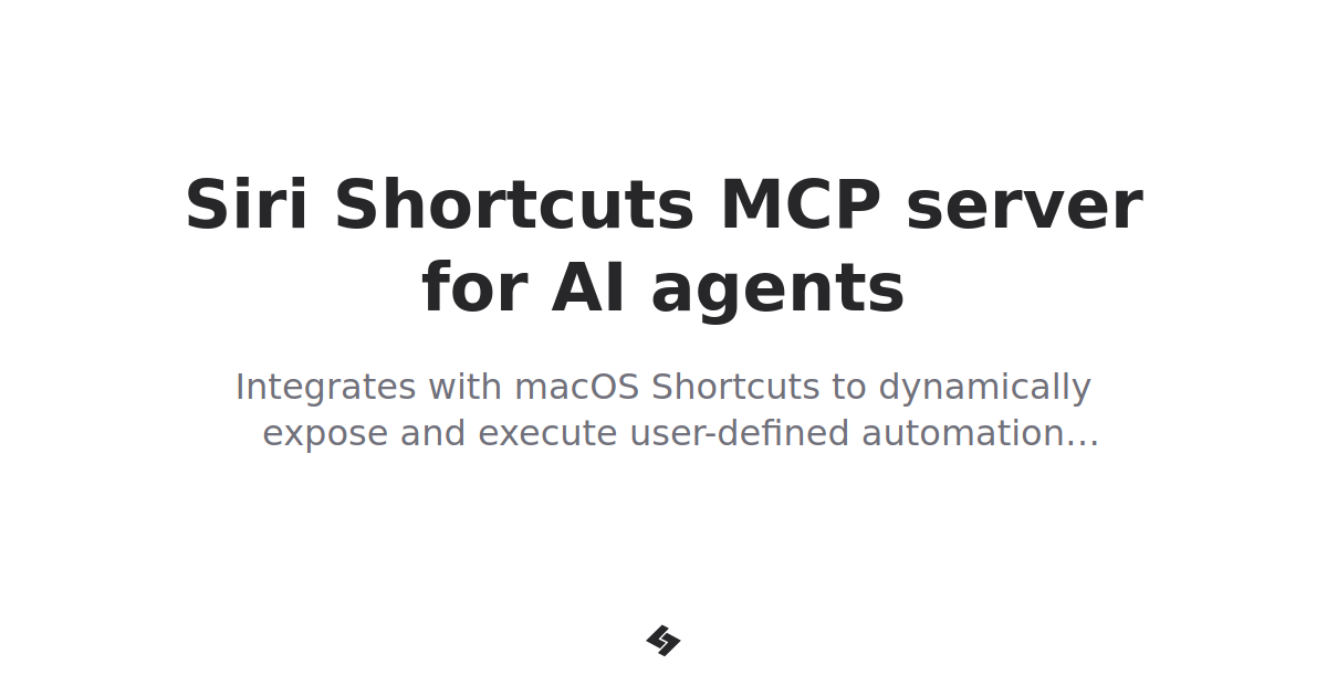 Siri Shortcuts MCP server for AI agents