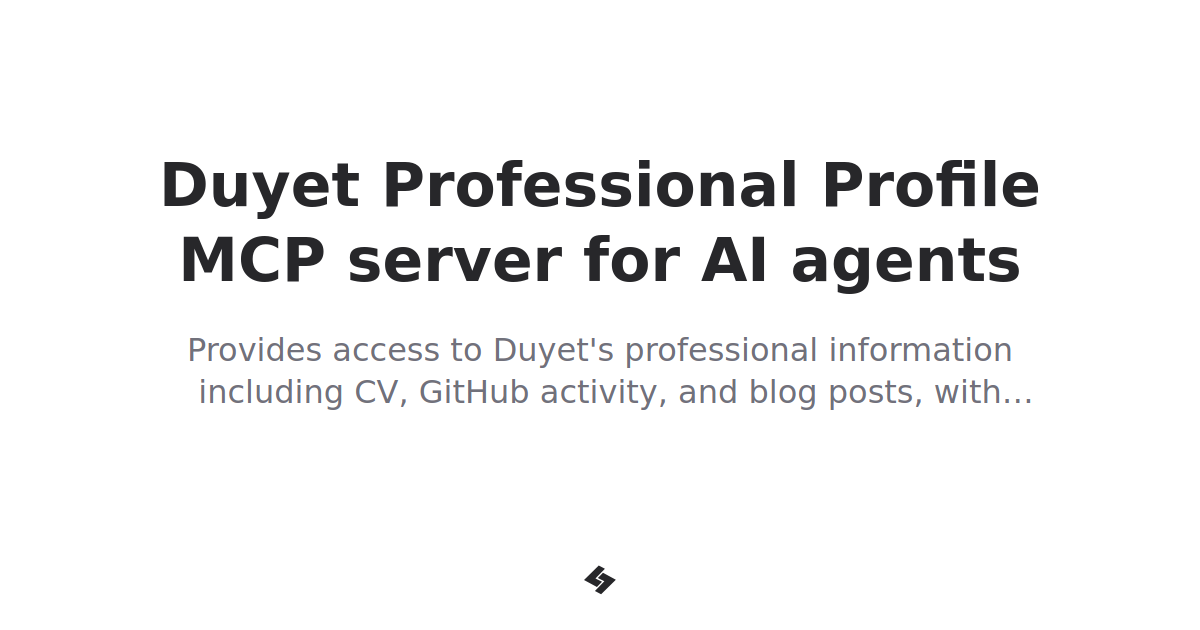 Duyet Professional Profile MCP server for AI agents