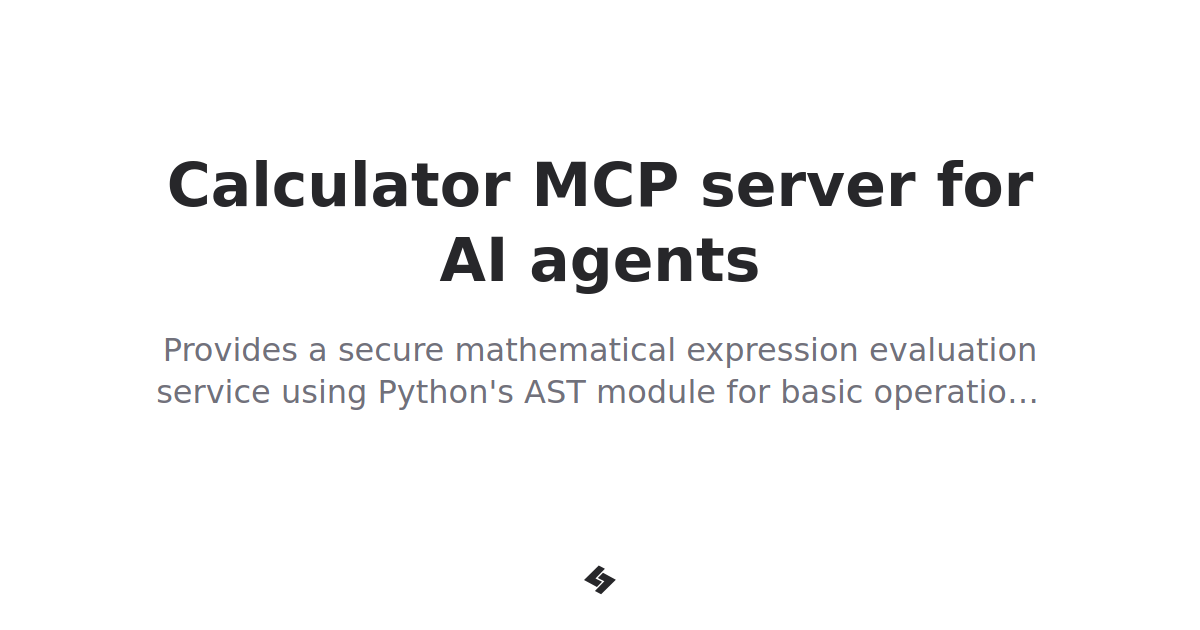 Calculator MCP server for AI agents