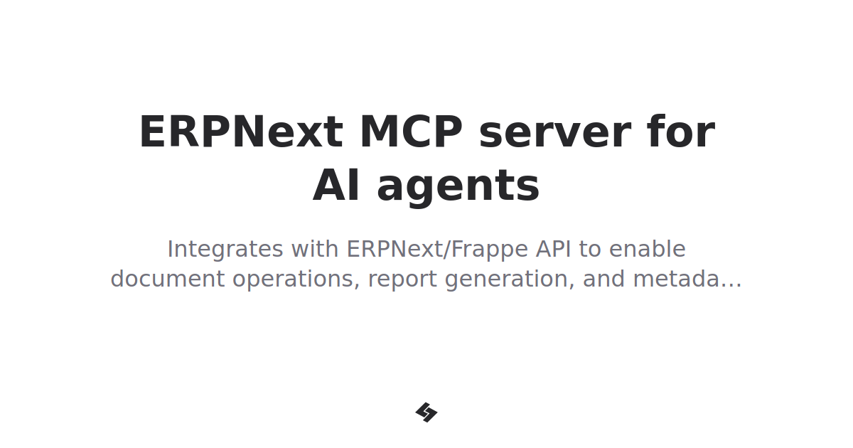 ERPNext MCP server for AI agents