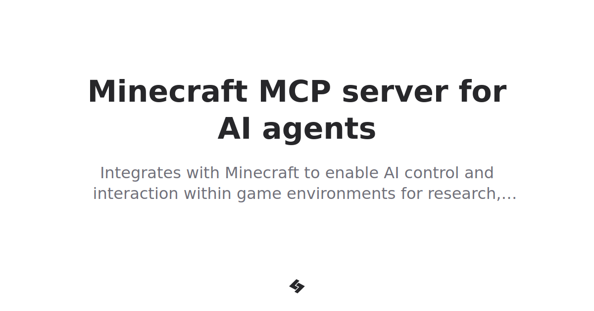 Minecraft MCP server for AI agents