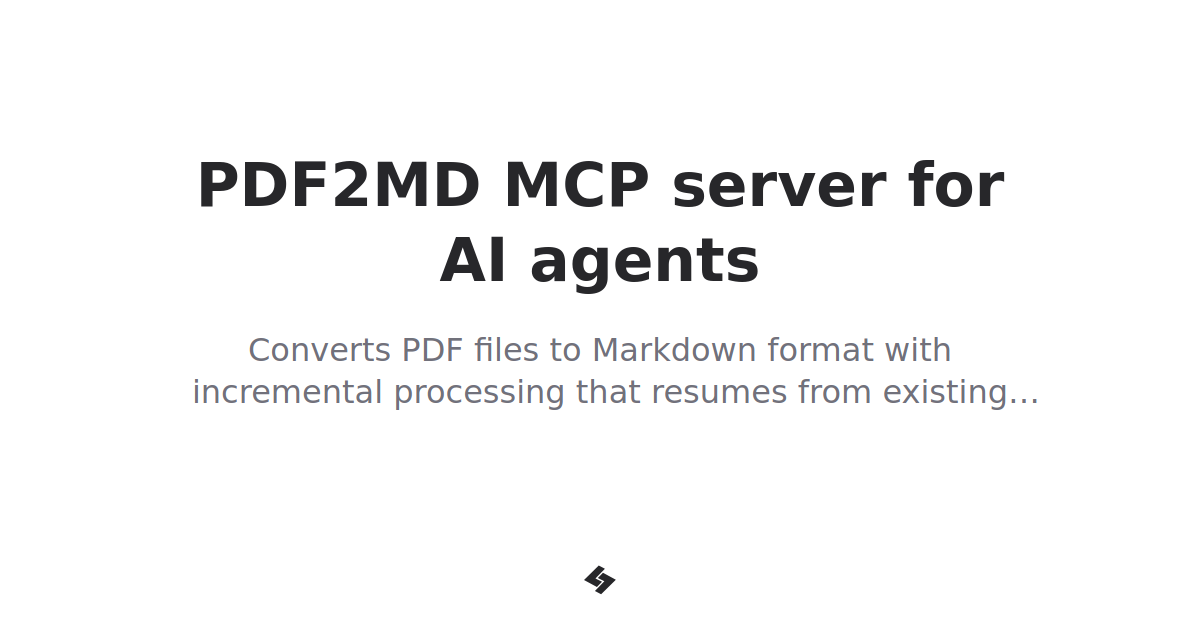 PDF2MD MCP server for AI agents