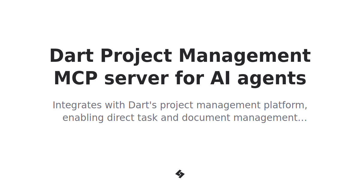 Dart Project Management MCP server for AI agents
