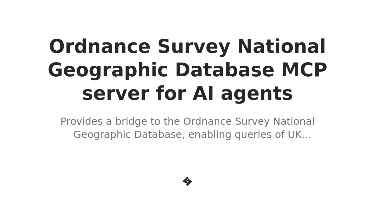 Ordnance Survey National Geographic Database MCP server for AI agents