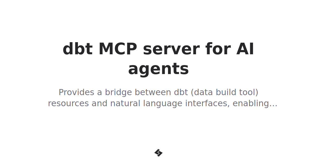 dbt MCP server for AI agents
