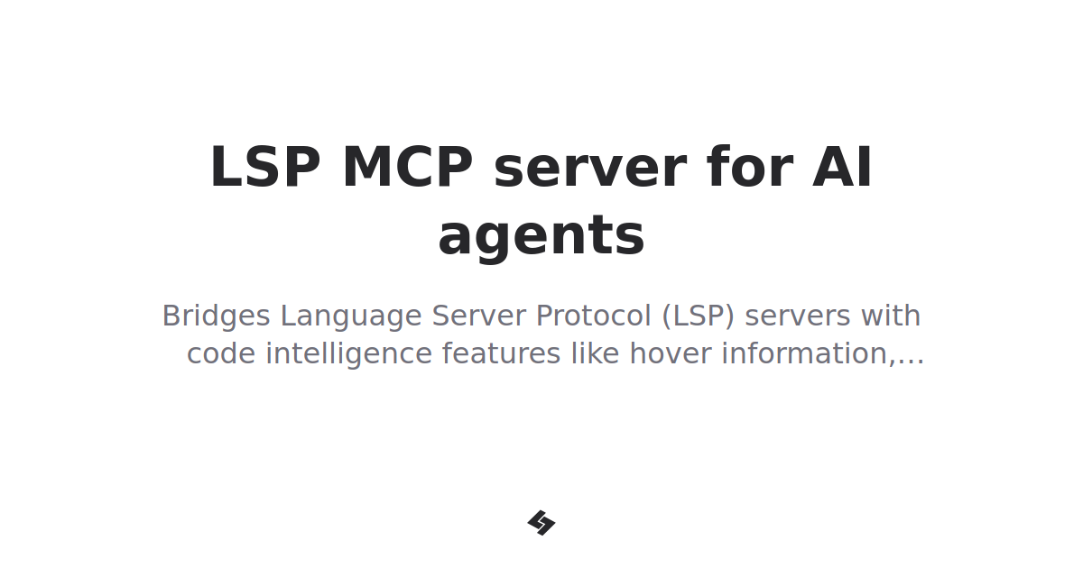 LSP MCP server for AI agents