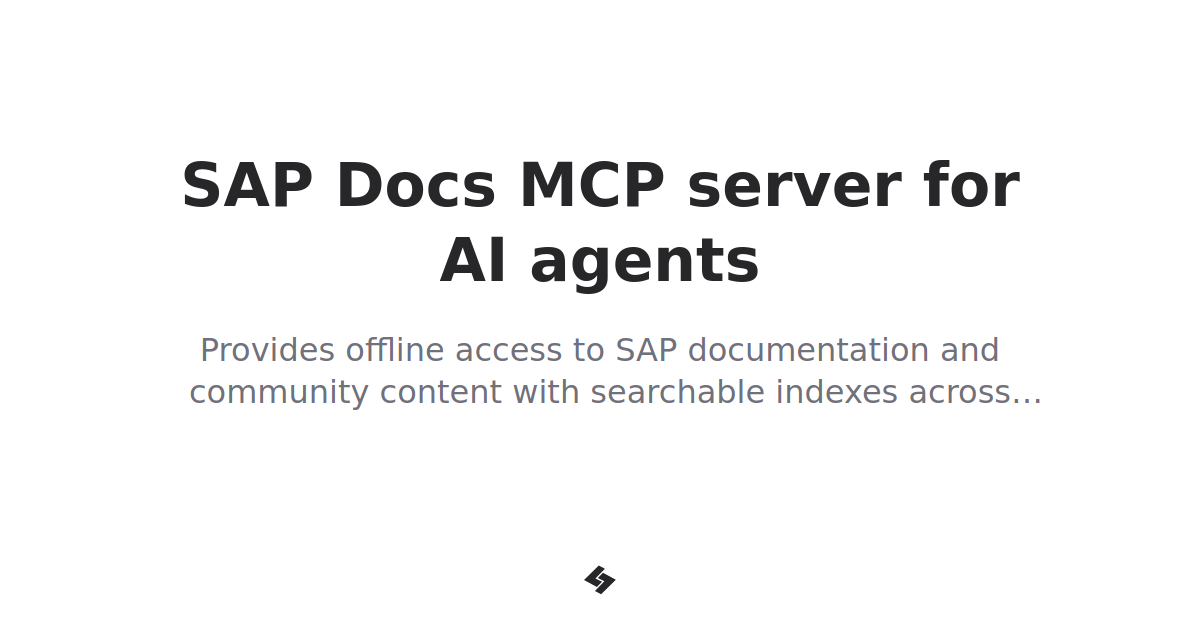 SAP Docs MCP server for AI agents