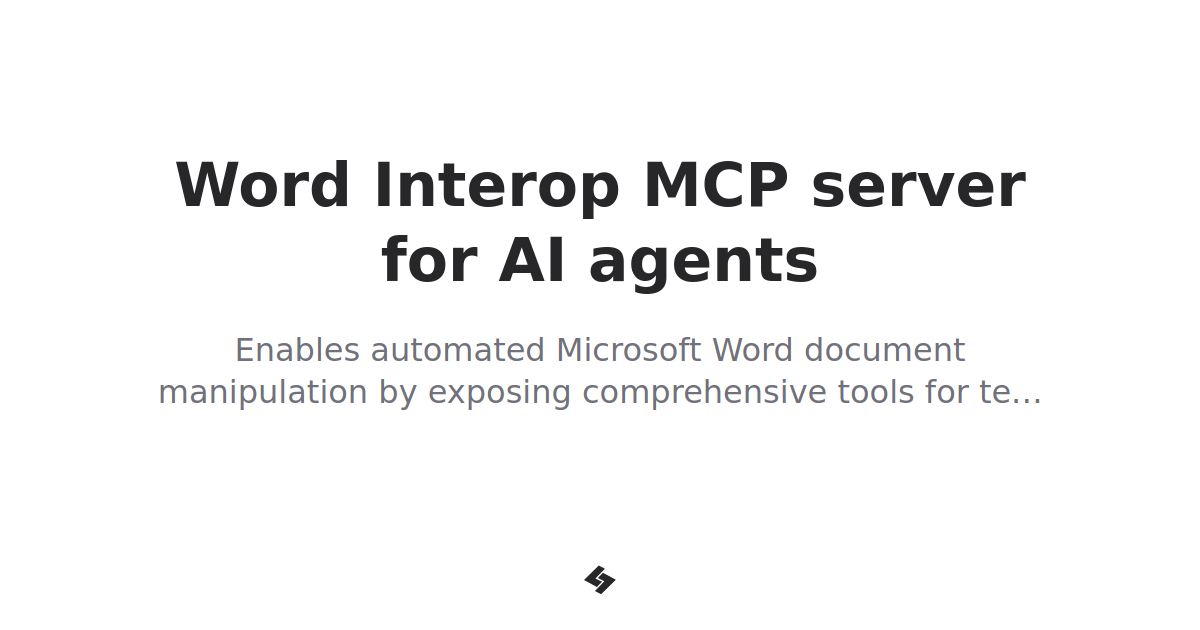 Word Interop MCP server for AI agents