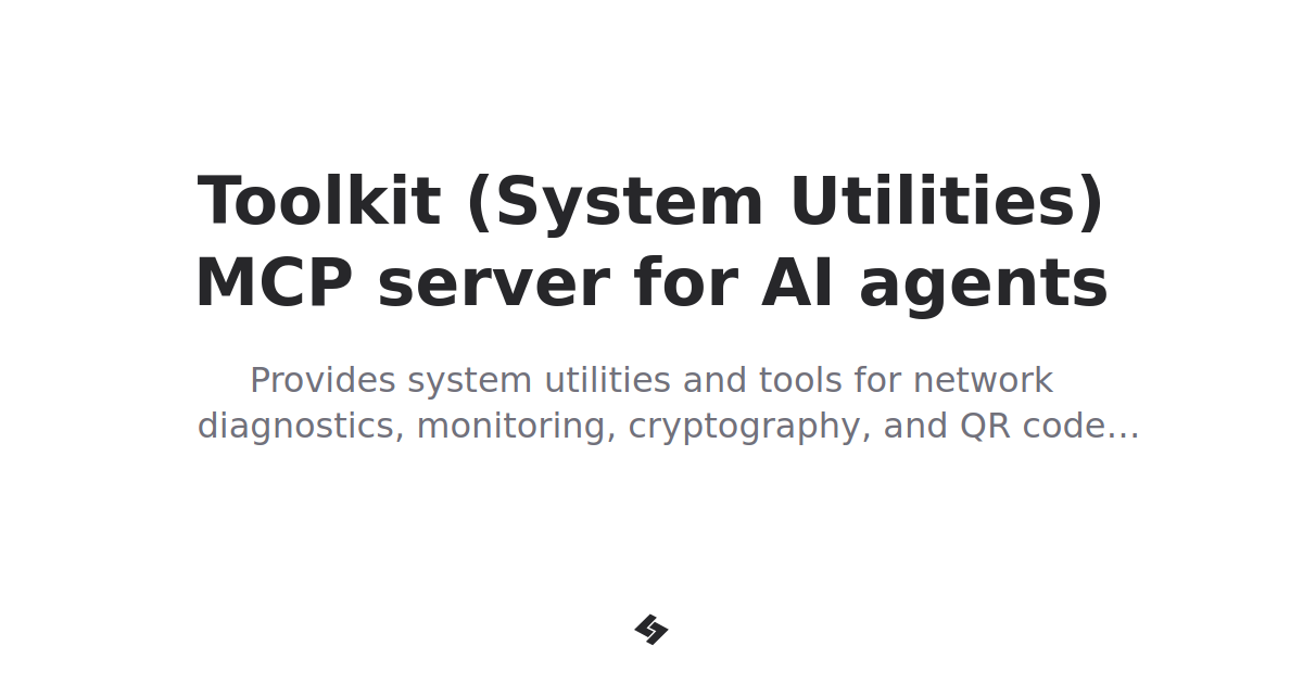 Toolkit (System Utilities) MCP server for AI agents