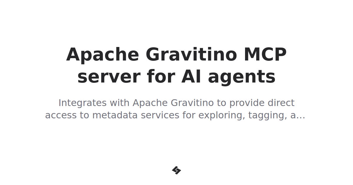Apache Gravitino MCP server for AI agents