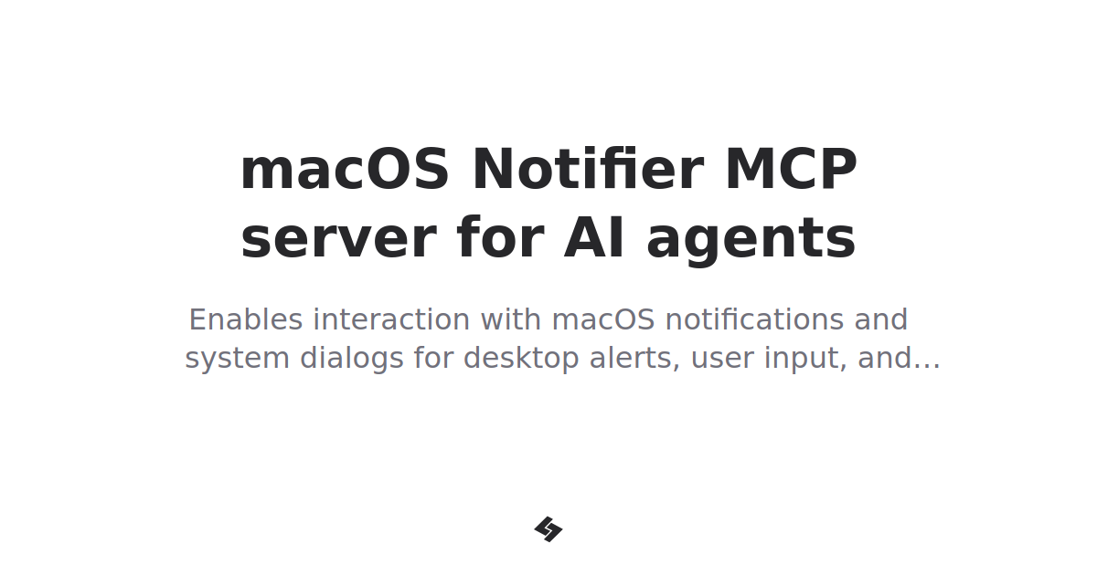macOS Notifier MCP server for AI agents