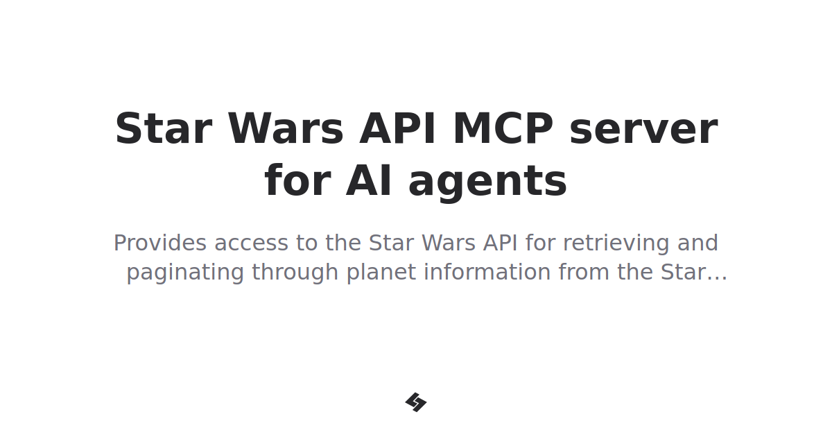 Star Wars API MCP server for AI agents