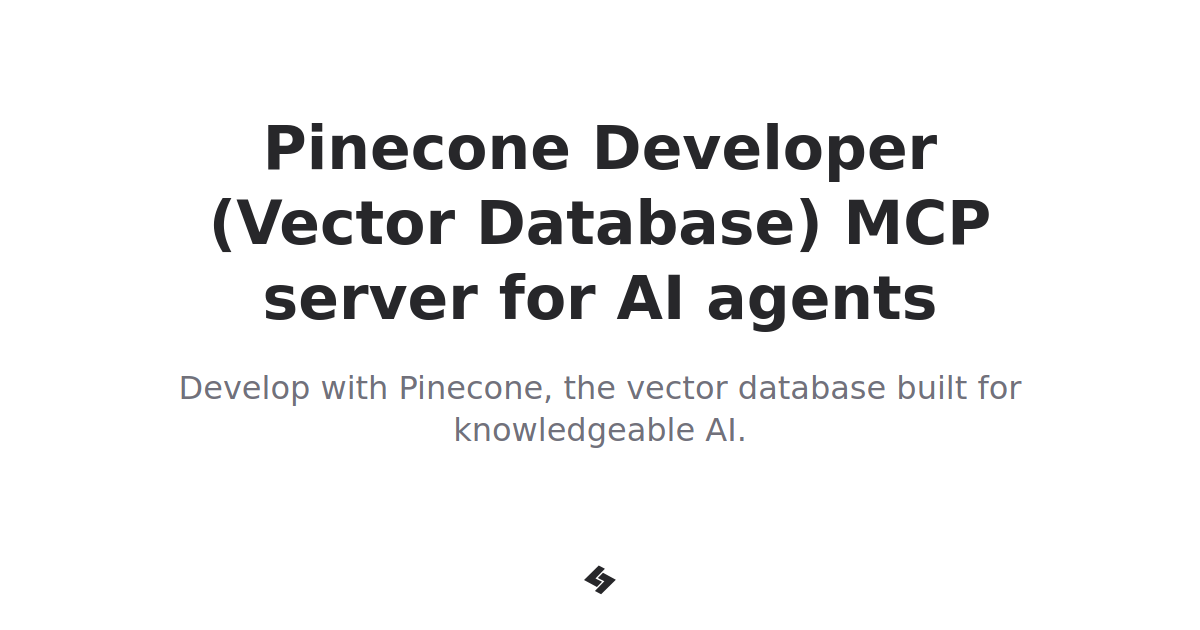 Pinecone Developer Vector Database Mcp Server For Ai Agents 3917