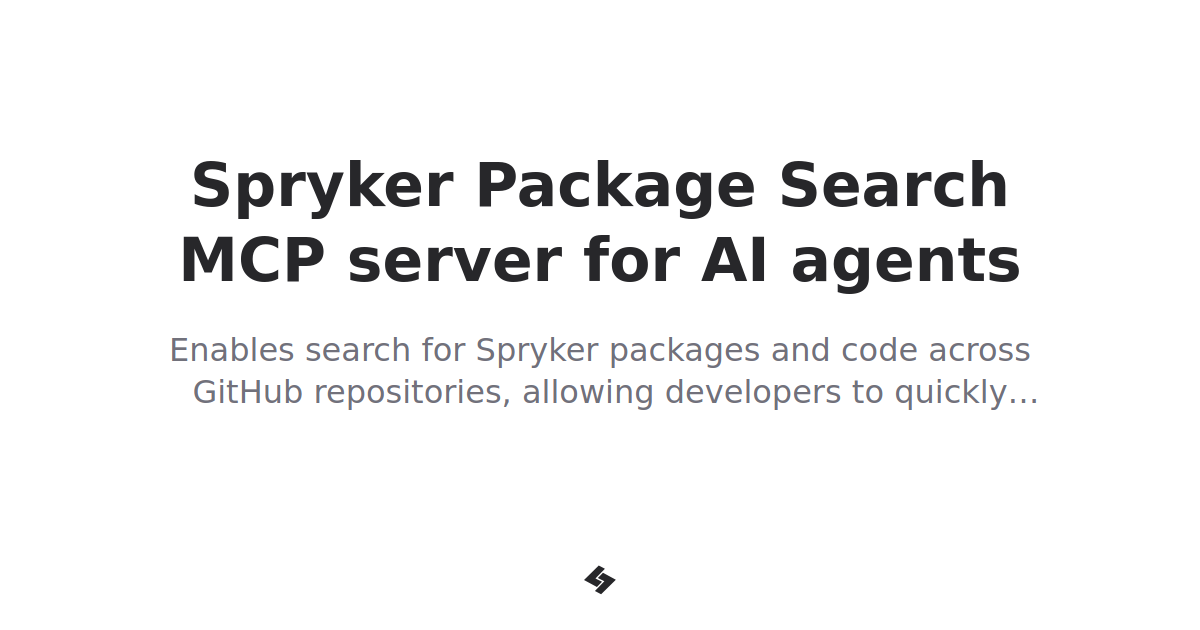 Spryker Package Search MCP server for AI agents