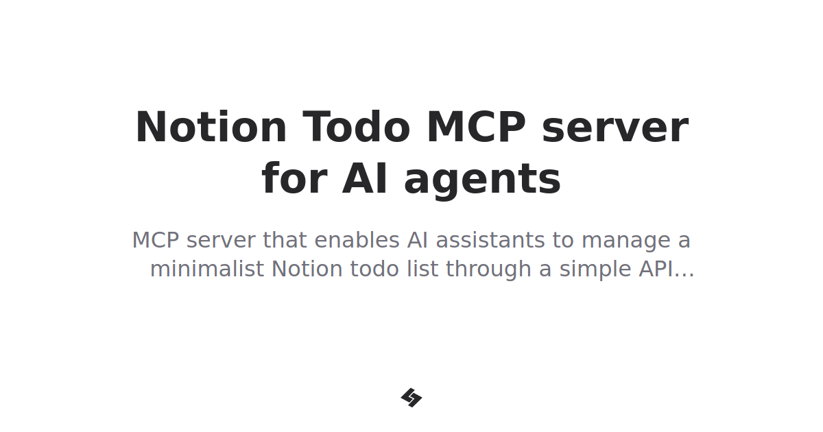 Notion Todo MCP server for AI agents