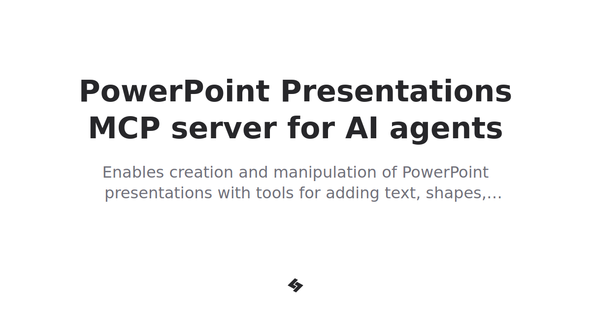 PowerPoint Presentations MCP server for AI agents