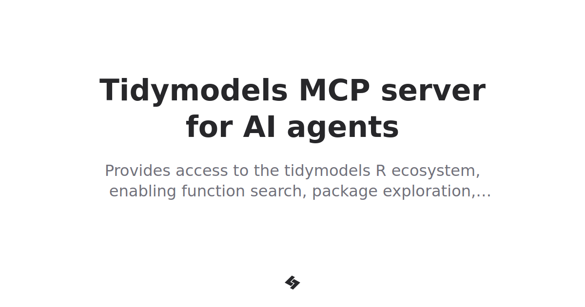 Tidymodels MCP server for AI agents