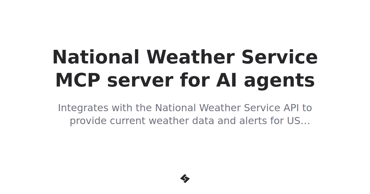 National Weather Service MCP server for AI agents