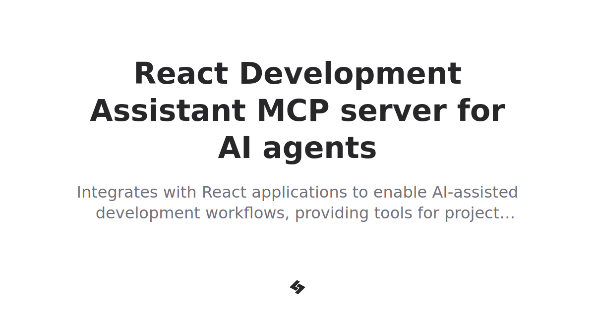 React Development Assistant MCP server for AI agents