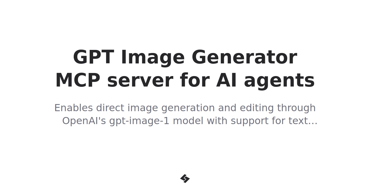 GPT Image Generator MCP server for AI agents