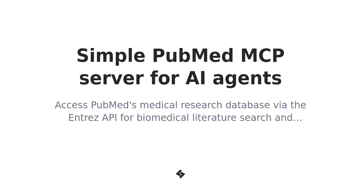 Simple PubMed MCP server for AI agents