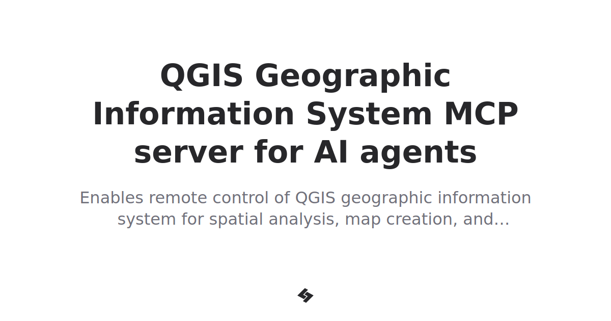 QGIS Geographic Information System MCP server for AI agents