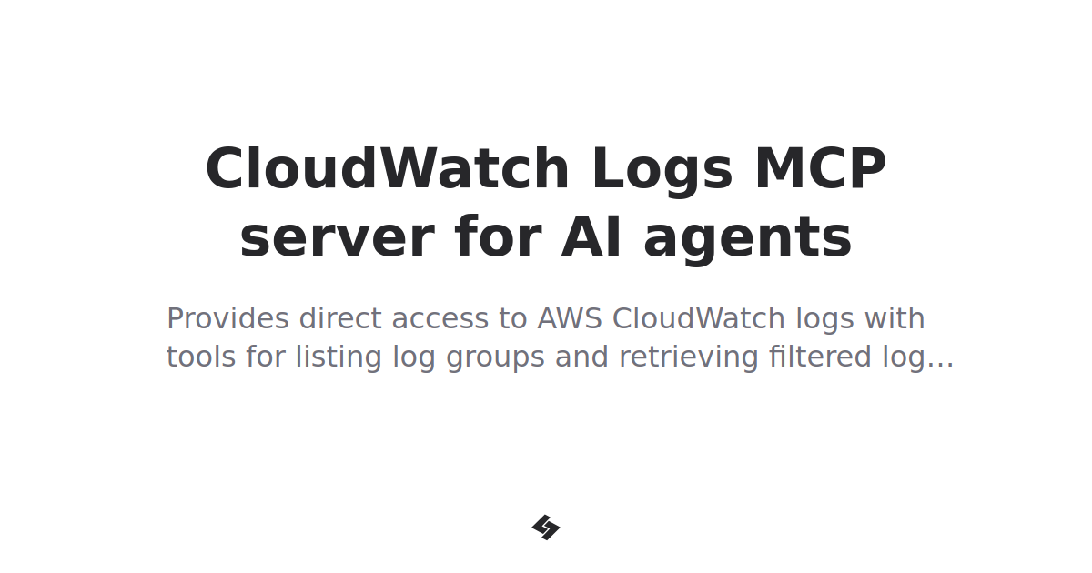 CloudWatch Logs MCP server for AI agents